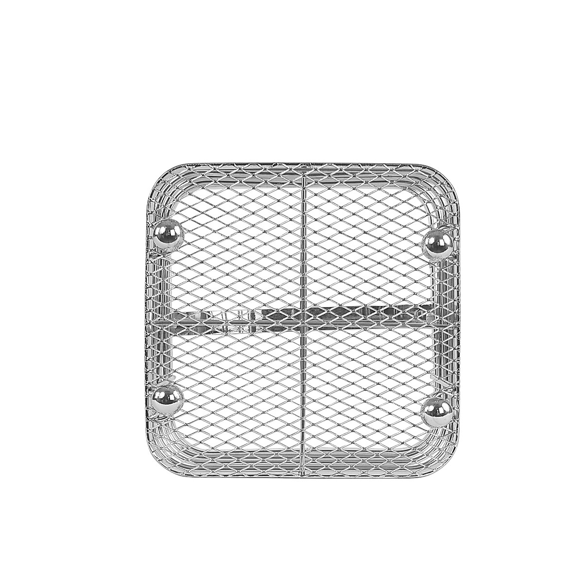 Spectrum Diversified Contempo Square Caddy Contemporary Cutlery, Modern Dining Table Décor & Kitchen Organization, Silverware Holder with Handle, Chrome