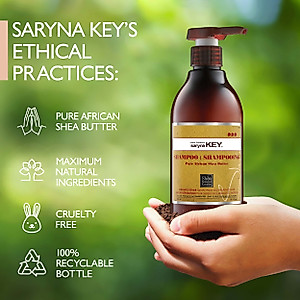 Saryna Key Damage Repair Light Shampoo (500ml/16.9oz) for Thin and Dry Hair with Pure African Shea Butter Hair Shampoo for Dry frizzy and Damaged Hair - Excellent Rinse Out Moisturizing