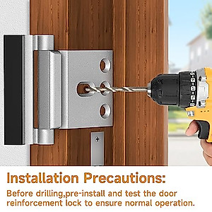 Door Reinforcement Lock - Easy Installation, Durable and Child-Safe Home Security Lock to Prevent Unauthorized Entry