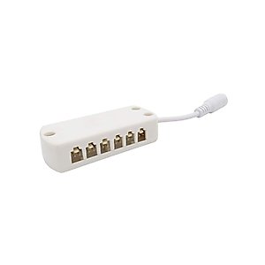 2510 12 Ports Male Plug LED Cabinet Light Hub Splitter Adapter Junction Box 2.54 Spacing,White Plastic Junction Box