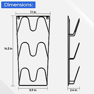 ORLESS 2 Pack Pot Lid Organizer Rack for Cabinet Door, Adhesive Pot Lid Holder Wall Mount, Rustproof Lid Cover for Pots and Pans, Lid Organizer for Kitchen