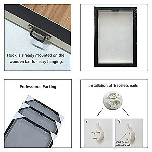 Black and White Canvas Art Wall Decor for Living Room Framed Abstract 3 Piece Gold Gray Print Painting Modern Artwork 16x24in x3