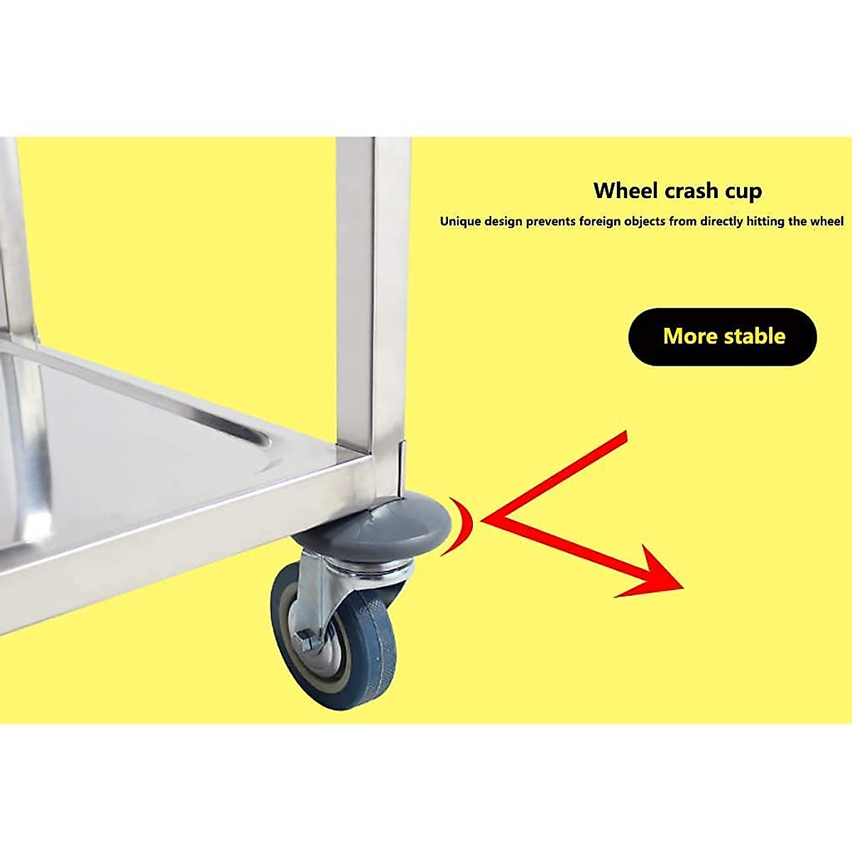 Utility Cart Lab Serving Cart, Medical Cart 3-Layer Stainless Steel Kitchen Service Cart for Hotel, Catering, Restaurant Tool Cart-85 X 45 X 90CM