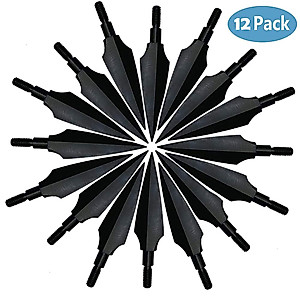 Sinbadteck Traditional Bowhunting Broadheads, 125Grains 12PK Compact Hunting Points Hunting Arrowheads for Bow Hunting and Target (125Gn Traditional)