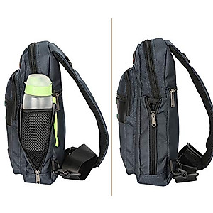 Larswon Sling Backpack, Sling Bag Oxford Small Backpack Crossbody Bag for Men Women Blue