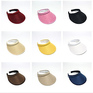 jecvxor Cloth Covered Slip-On Visor for Women, Adjustable Cap Sports Sun Visors for Men, Women's Clip On Golf/Tennis/Running Visor Hat (Black)