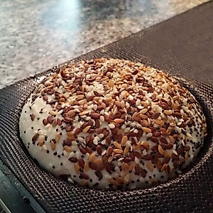 Bluedrop Silicone Hamburger Bread Forms Perforated Bakery Molds Non Stick Baking Sheets Fit Half Pan Size