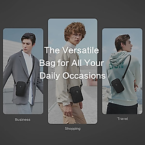 OIWAS Mini Crossbody Bag for Men, Multiple Ways to Carry as Shoulder Waist Pouch Sling Bag for Cell Phone Passport Wallet Mini Messenger Bag Detachable