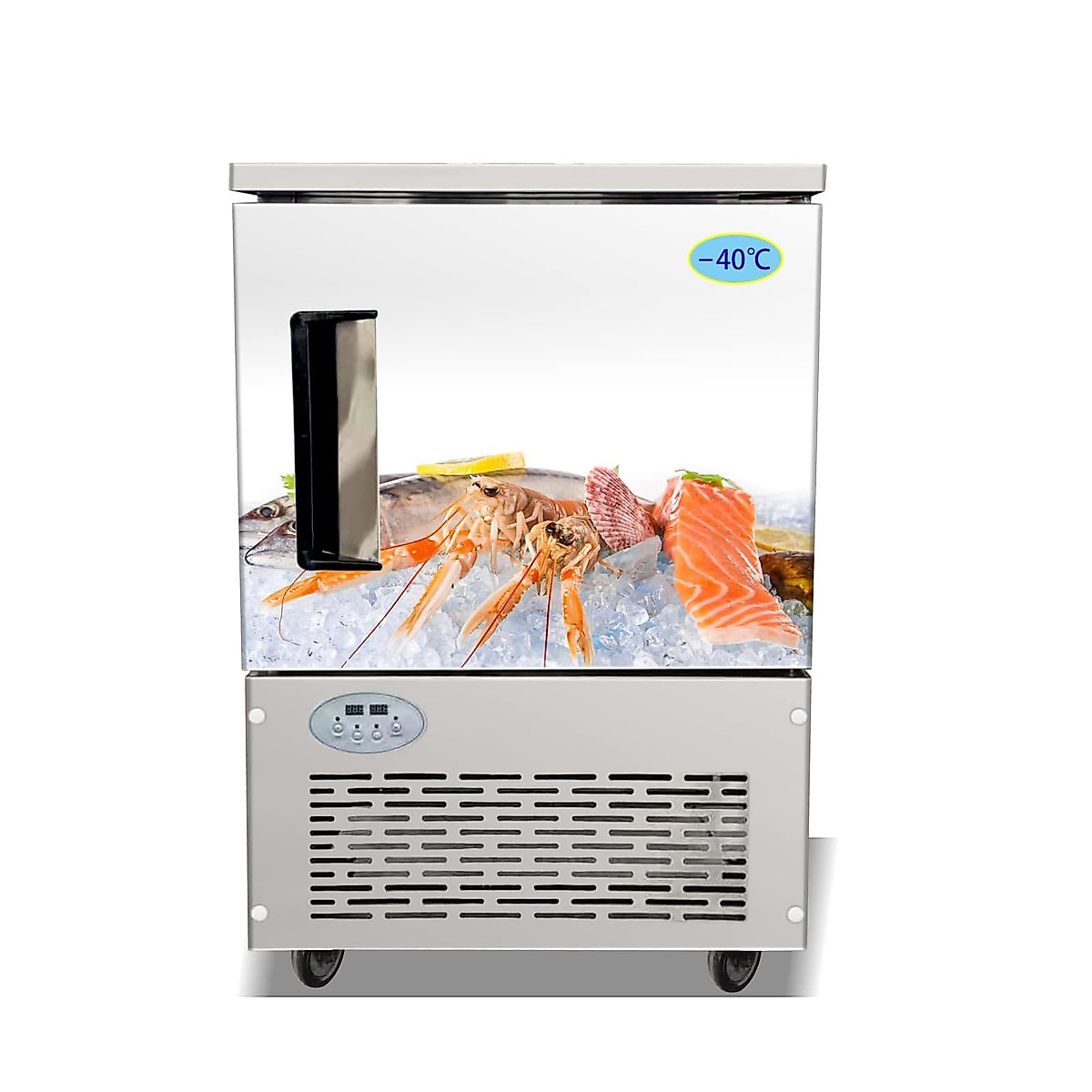 Vaseni 150L 5 Trays Commercial Blast Freezer, Blast Chiller, Blast Chiller Shock Freezer 2.8in Touch Panel, -35~+3℃ Temperature Control, for Ice Cream, Dumpling, Fish, Seafood, Chicken, Frozen Meat