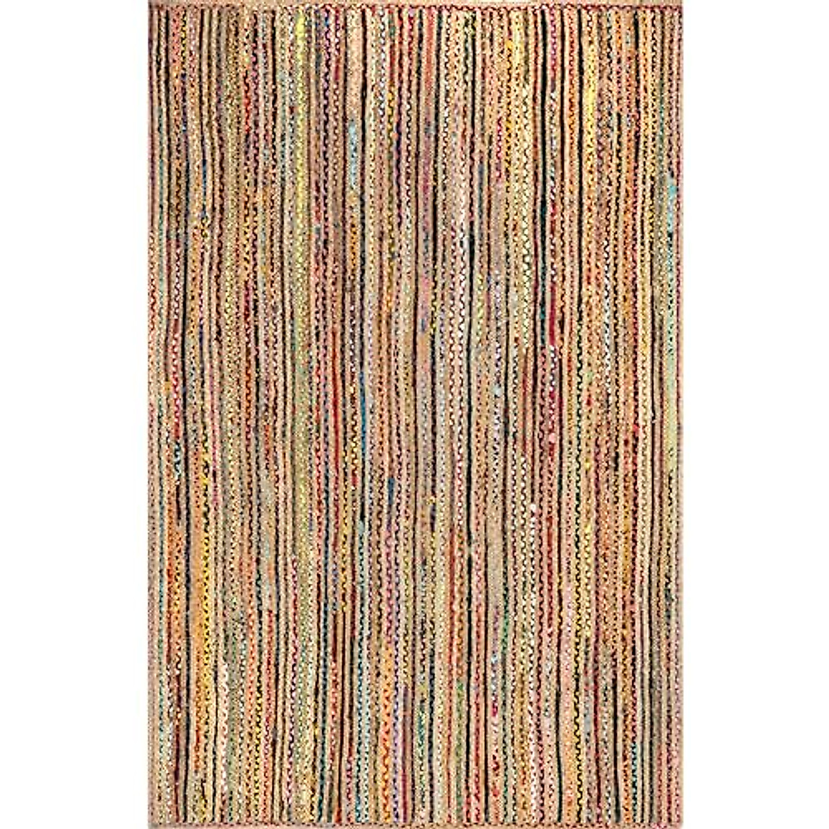nuLOOM Aleen Bohemian Cotton/Jute Area Rug, 4x6, Multi