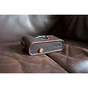 Handmade Genuine Real Leather Half Camera Case Bag Cover for Contax T2 Dark Brown