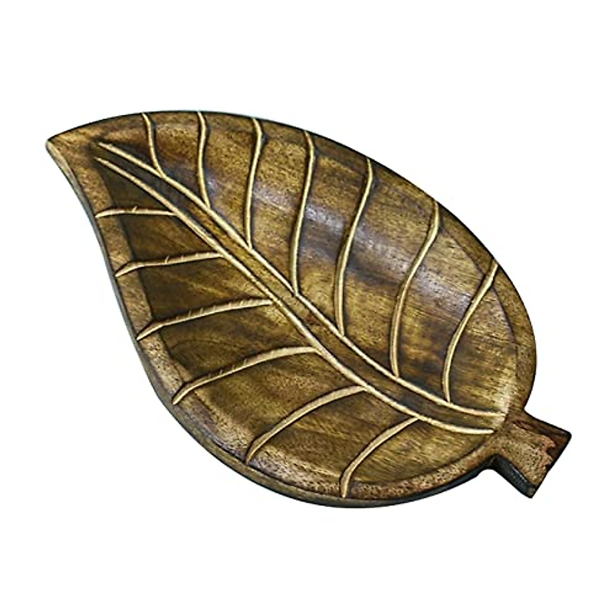 Ajuny Decorative Wooden Tray Platter for Serving Snacks Fruits Hand Carving Home Gifts