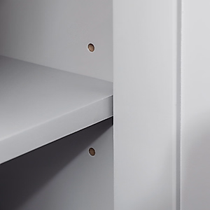 kleankin Pedestal Sink Storage Cabinet, Under Sink Cabinet, Bathroom Vanity Cabinet with Adjustable Shelf and Open Bottom Shelf, Gray