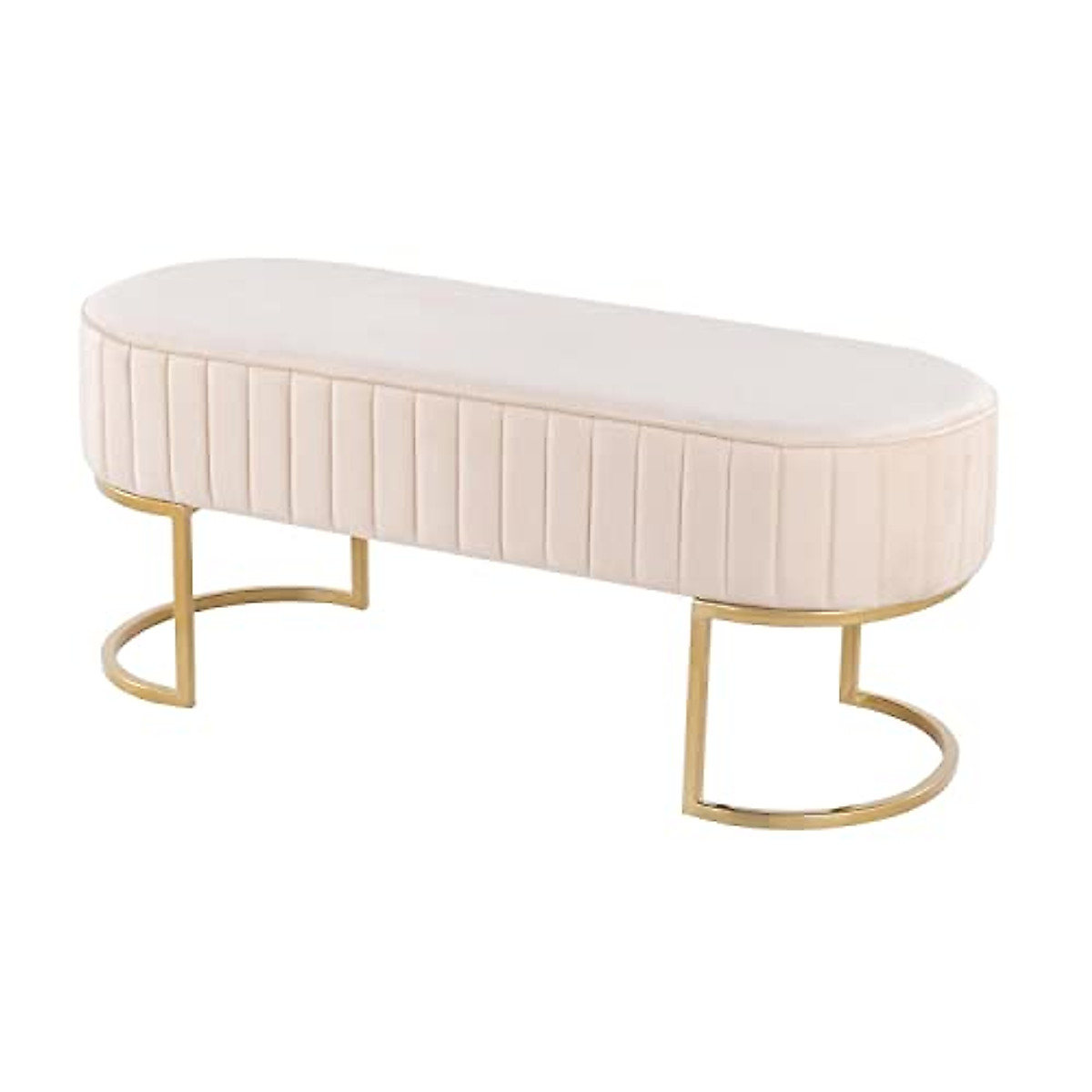 Demi Pleated Bench, Velvet Upholstered Bench, Bench for Entryway, Bed Bench for Bedroom, Dining Bench