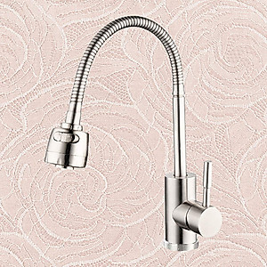 Bathtub Faucet Metal Kitchen Faucet Bathroom Spigot Single Handle Water Tap Kitchen Water Faucet Down Kitchen Faucet Kitchen Water Tap Kitchen Tap Stainless Steel Sink