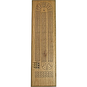 WE Games- Classic Wooden Cribbage Board Game Set- Solid Oak