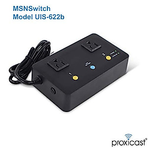 MSNSwitch Internet Enabled IP Remote Power Switch with Reboot - Control via Smartphone App, Cloud Service, Web Browser, Skype or Hangouts - 2 Independent AC Power Outlets (Model UIS-622b)