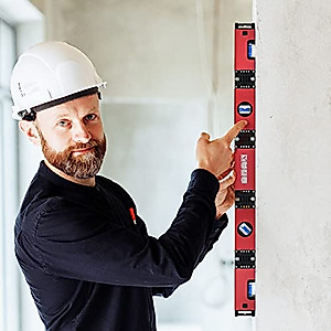 Multi-Function Foldable Level Measuring Tool 28 Inch Folding Level Magnetic Woodworking Tools 4 Level Bubbles Accurate Multi-Angle Measurement Level Tool with Pocket Level, Storage Bag