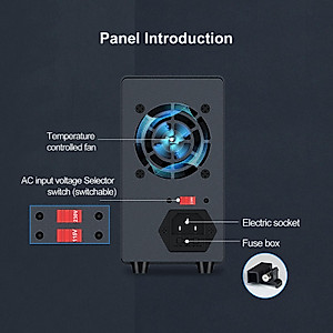 DC Power Supply Variable, Bench Power Supply with Precise Voltage & Current Setting Button, Variable Power Supply with Output Button, USB Fast Charging Port, OCP Short Circuit Alarm (30V 10A Black)