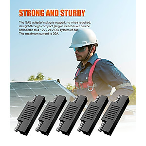 FAWETTY SAE Connector SAE to SAE Polarity Reverse Quick Disconnect Cable Plug Adapter for Solar Panel Battery Power Charger-3pcs