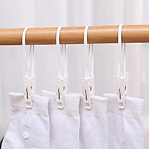 MXY Clothespins Socks Clip Underwear Clothes Clips Plastic Nonslip Grips Hanging Hold Pegs Travel Wardrobe Hanging Folders Clamps with Rope Strap Can Hang Anywhere You Need Set of 15 Pieces