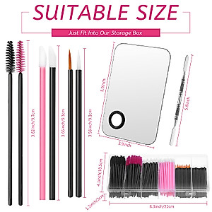 268 Pieces Disposable Makeup Tools Kit, Includes Eyeliner Brushes Makeup Short Waterproof Cape Stainless Steel Palette Mascara Wands Lipstick Applicators Plastic Organizer Box Bag Armband Cleaner