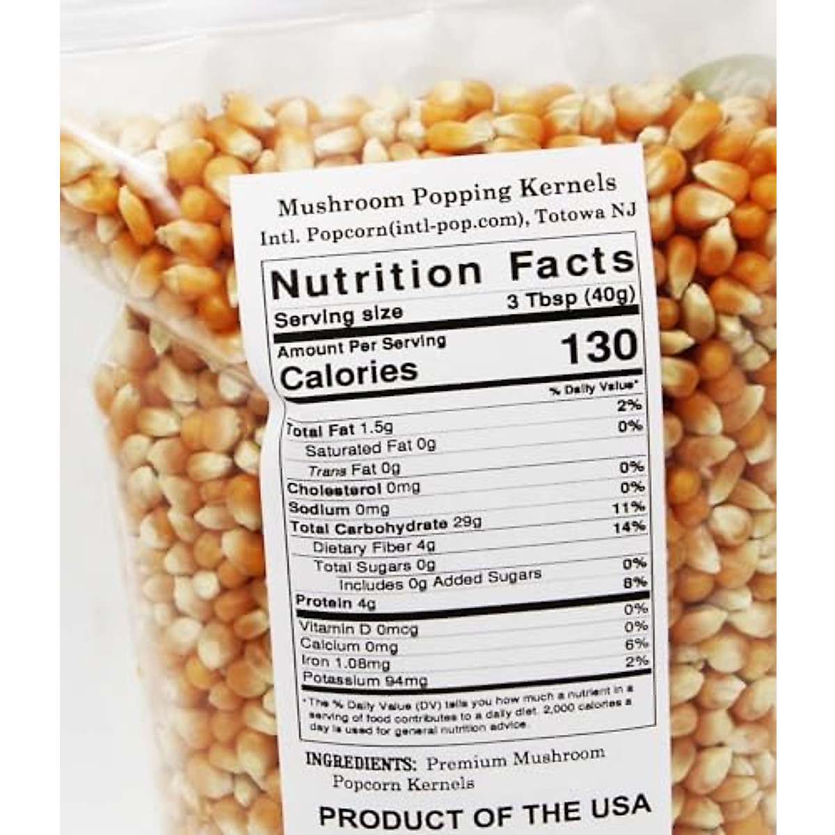 MUSHROOM Popcorn Kernels - Gluten free, Vegan - Great for Caramel or Candy popcorn, Low Calorie High Fiber Snack Perfect Movie Night - All Natural, Vegan, Non GMO, 1.9LB