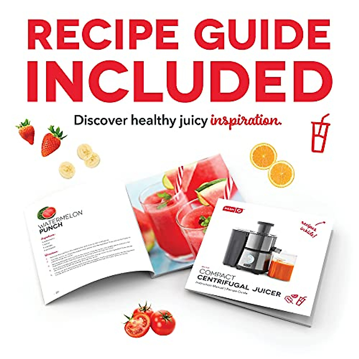 Dash Compact Centrifugal Juicer, Press Juicing Machine, 2-Speed, 2" Wide Feed Chute for Whole Fruit Vegetable, Anti-drip, Stainless Steel Sieve - Cool Grey