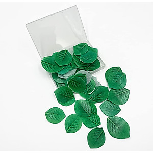 112Pcs Edible Green Leaves for Cupcake Toppers Rice Wafer Paper for St. Patricks Day, Easter Baby Shower Wedding Cake Happy Birthday Party Decoration Wedding/graduation/Hawii/Summer/Anniversary