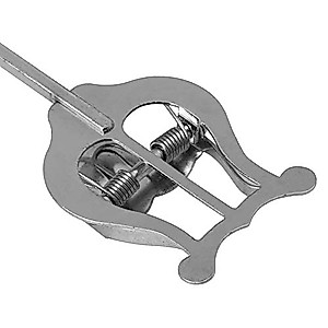 TUOREN 3/4 Vertical Keys Euphonium Marching Clamp-On Silver Metal Plating Marching Music Clip for Vertical Keys Euphonium, Baritone Horn 33cm