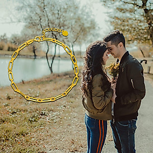 SISGEM Solid 18k Gold Paper Clip Link Chain Anklet for Women, Real 18 Carat Gold Ankle Bracelet Jewelry Gifts for Her, (3MM, 9-10.5 Inch)