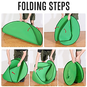 CoosBonfik Portable Green Screen Backdrop (56''), Collapsible Webcam Background, Green Screen for Chair, Chroma Key Green, for Home Office Video Conferencing