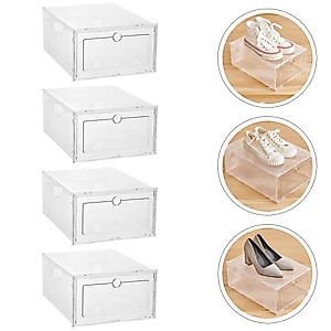 Homoyoyo 4pcs Sneaker Containers Organizer for Cabinets Sneaker Storage Shoe Pp Wall Bracket