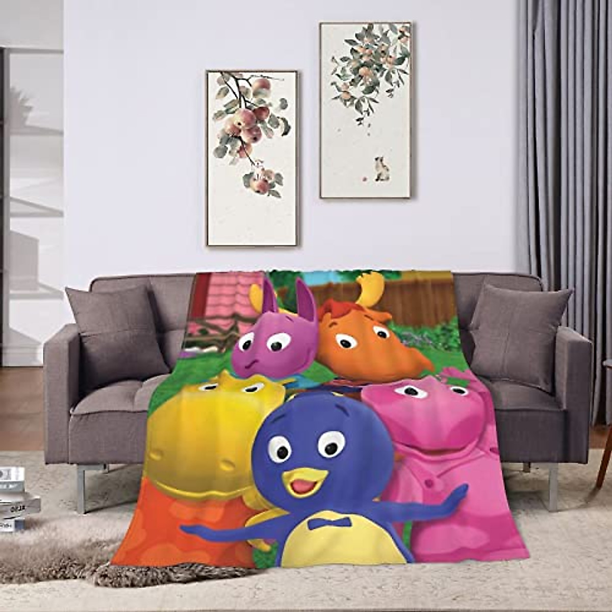 Pobecan The Anime Backyardigans Blanket Throw Blankets Ultra Soft Flannel Lightweight Throws for Couch, Bed,All Seasons Use 50"x40"