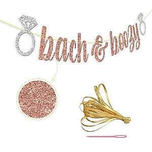 Rose Gold Glitter Bach Boozy Banner, Bridal Shower Party Decorations, Wedding, Engagement Hen Party Decoration Supplies