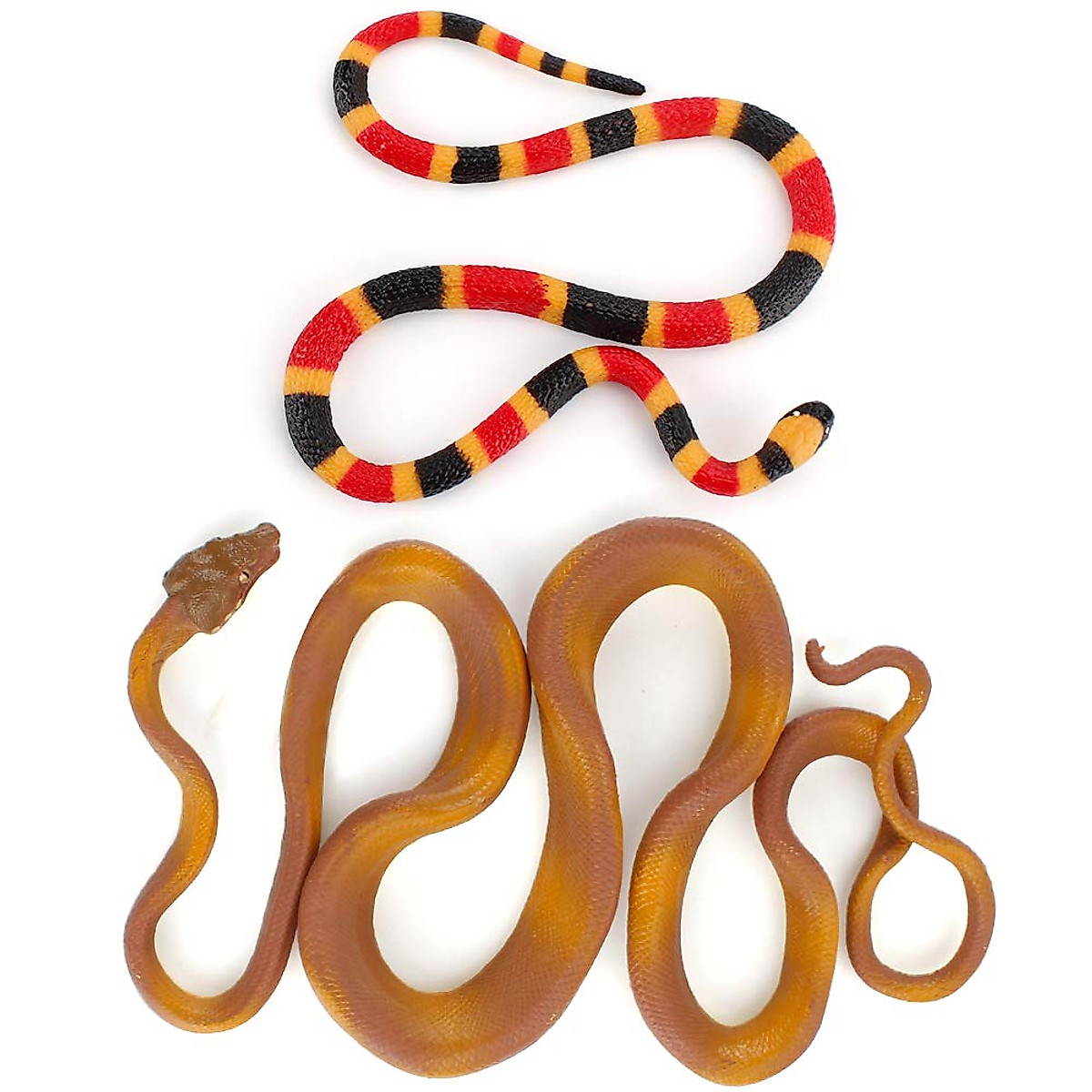 Fantarea 10 PCS Realistic Wild Life Jungle Animal Action Figures Model Figurines Playset Snake Python Model Party Favors Supplies Cake Toppers Set Toys for Boys Girls Kid Toddlers