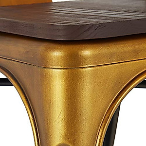 Brage Living Vienna Elmwood Top 18" Metal Chair Set (Set of 4)