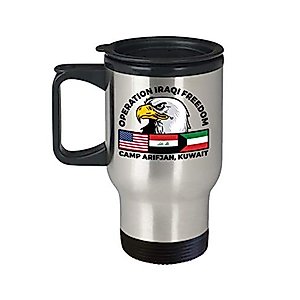 Camp Arifjan Travel Mug Operation Iraqi Freedom Kuwait
