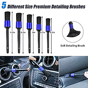 JAMIEWIN 25Pcs Car Detailing Brush Set, Car Detailing Kit, Auto Detailing Drill Brush Set Car Cleaning Tool Kit, Car Wash Brush for Interior,Exterior, Wheels, Dashboard