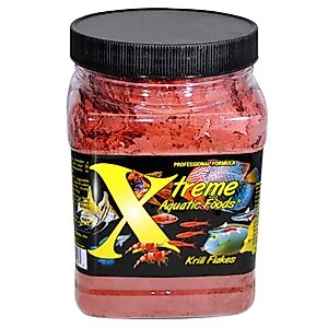 Xtreme Aquatic Fish Food - Krill Flakes - Nutritionally Balanced Professional Formula - Balanced Amino Acid Profile and No Hormones - Made in USA - High Protein Max Flavor Tropical (3.5 oz)