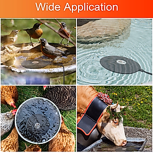 FOUDOUR Bird Bath Deicer 60W Thermostatically Controlled Bird Bath Heaters Warmer Pond De-icer for Winter Outdoor Garden Patio Yard and Lawn with 5.9Ft Cord (1PCS-Black)