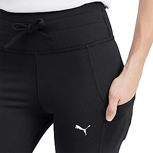 PUMA Womens Midweight Drawstring Jogger Leggings with Side Pocket (Small, Black)