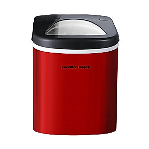 Hamilton Beach Compact Red Stainless Steel Ice Maker Machine