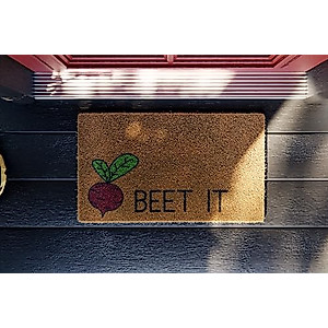 Avera Products | Beet It, Natural Coir Fiber Doormat, Anti-Slip PVC or Latex Mat Back | 29” x 17”