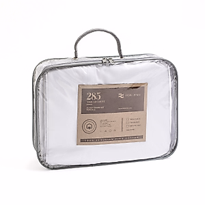 Peru Pima, Duvet Cover Set with 3 Pieces, 285 Thread Count Percale, 100% Peruvian Pima Cotton, Full/Queen Size, White Solid Color