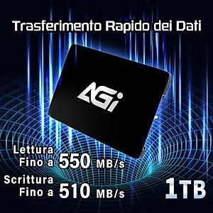 AGI 512GB AI178 2.5 Inch SATA III 3D TLC NAND Flash Internal Solid State Drive SSD (R/W Speed up to 530/510 MBs)