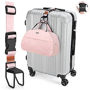 Exshoiu Luggage Hook Strap, J Hook for Luggage Strap Flight Attendant with Hands Free, Adjustable Travel Luggage Straps for Add a Bag Hook