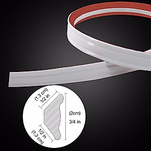 NeatiEase Flexible Trim Caulk Strip, Peel and Stick Trim for Molding, Tile Edge, Ceiling, Wall Corner, Baseboard, Floor(White)