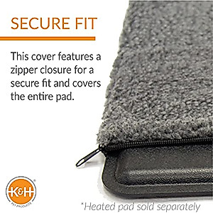 K&H Pet Products Lectro-Kennel Heated Pad Deluxe Cover (Pad not included) Gray Medium 16.5 X 22.5 Inches