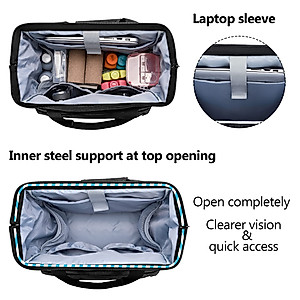 Trunab Nurse Bag with Multiple Pockets, Nurse Tote Bag for Work, Clinical, Home Care, Hospice Visit, with Padded 15.6" Laptop Sleeve